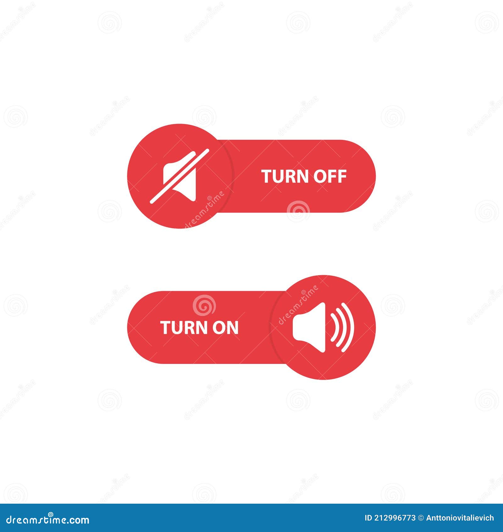 Volume Control Red Buttons. Turn Off and Turn on Sound. Toggle Switch ...