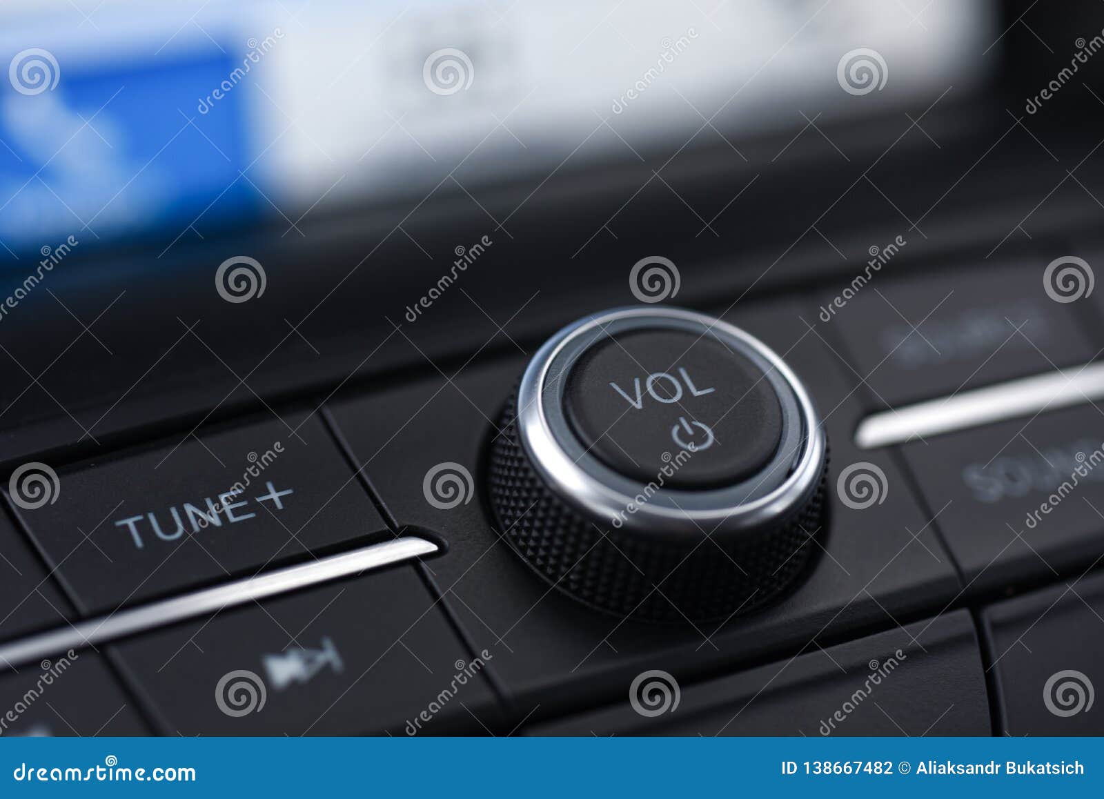 Volume Control Ring on Multimedia Car Stock Photo - Image of listening ...