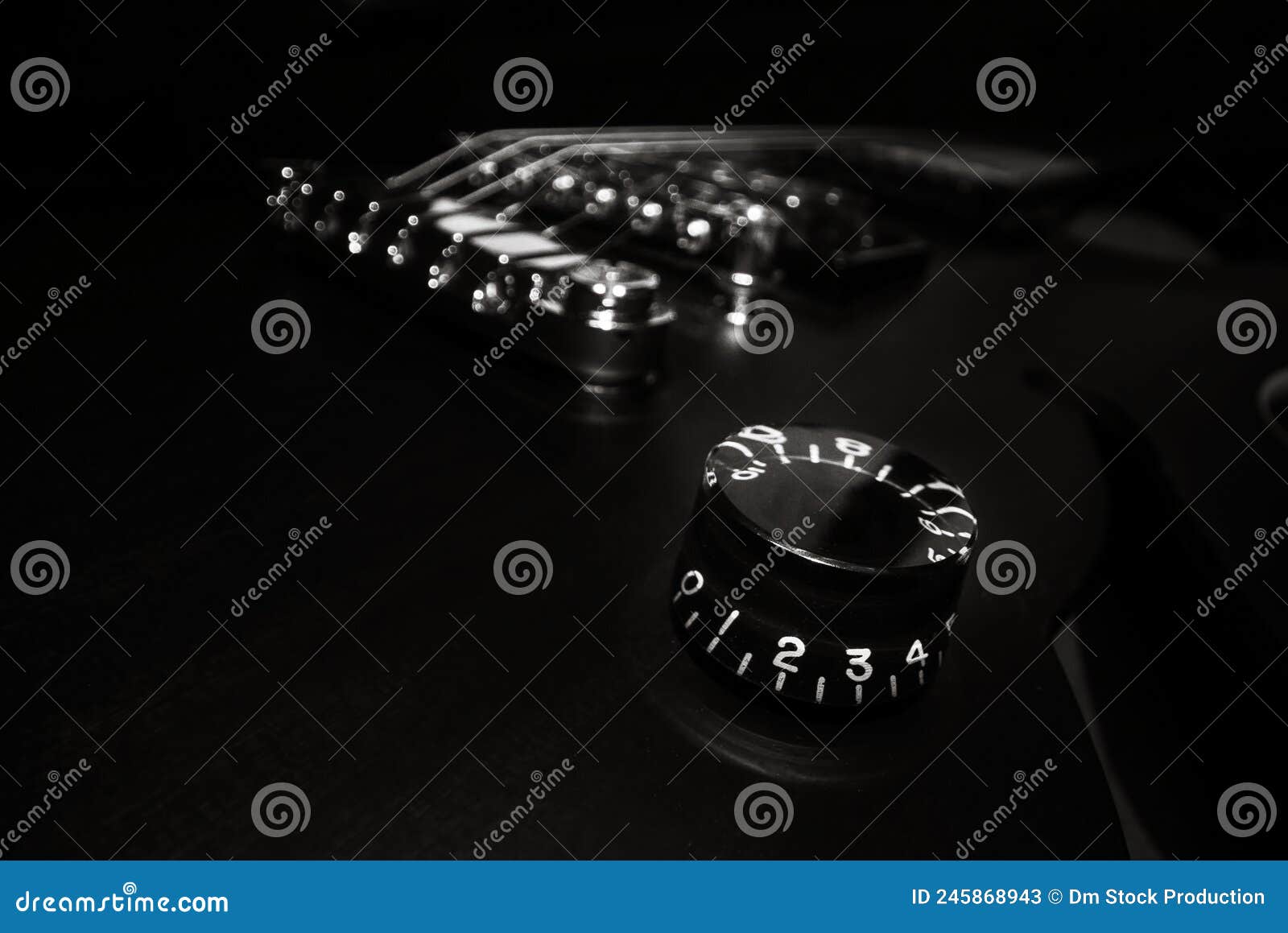Volume Control on Electric Guitar Stock Image - Image of metal, dials ...