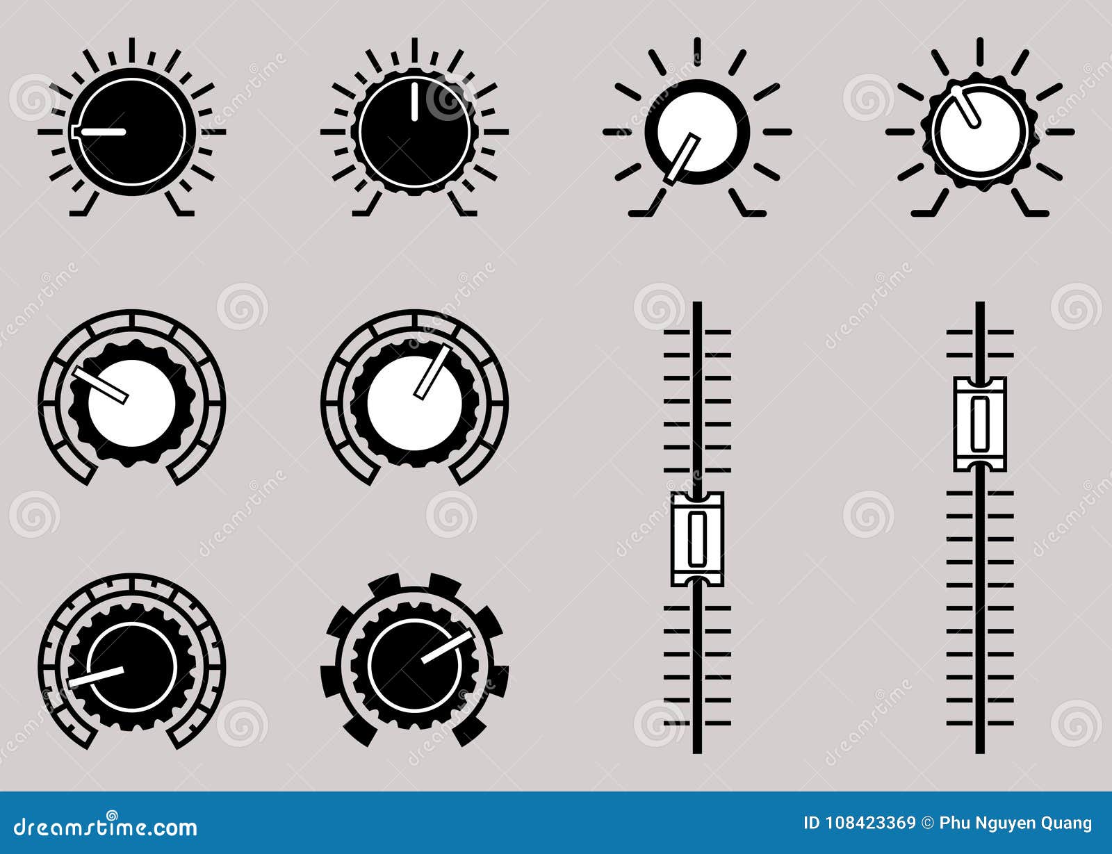 Volume Control Symbol Icon Set. Vector Illustration Stock Vector ...