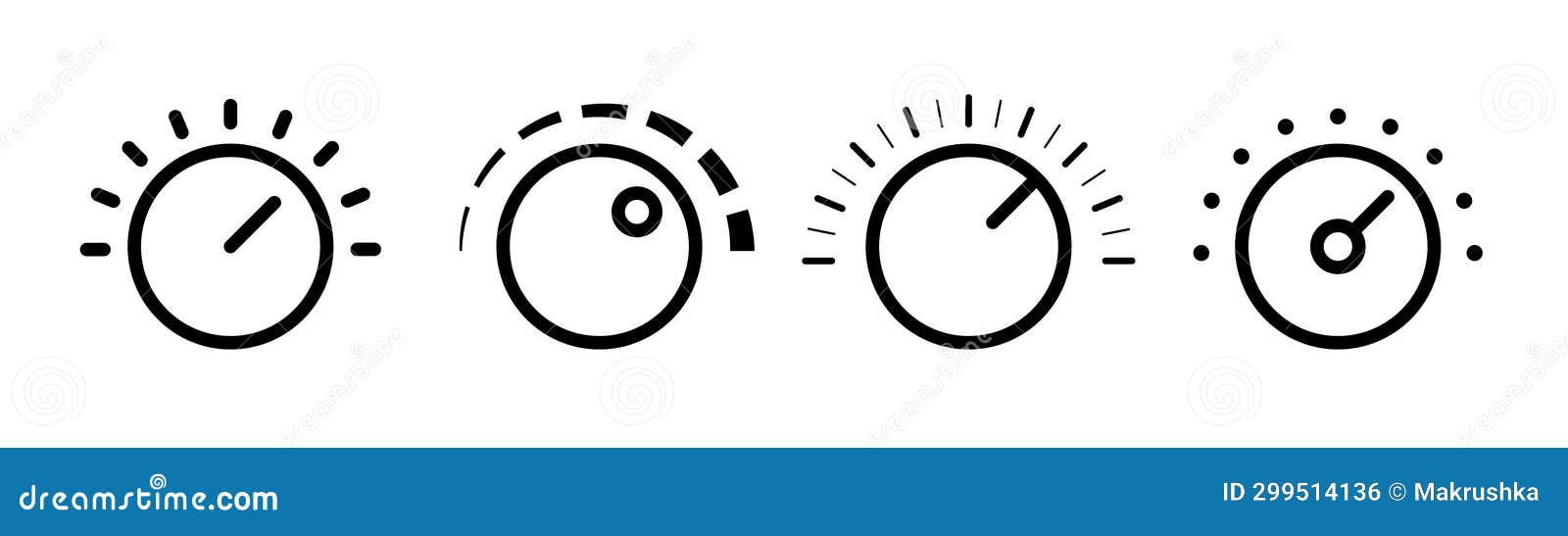 Adjustment Dial. Rotary Dials With Round Scale Volume Level Knob And ...