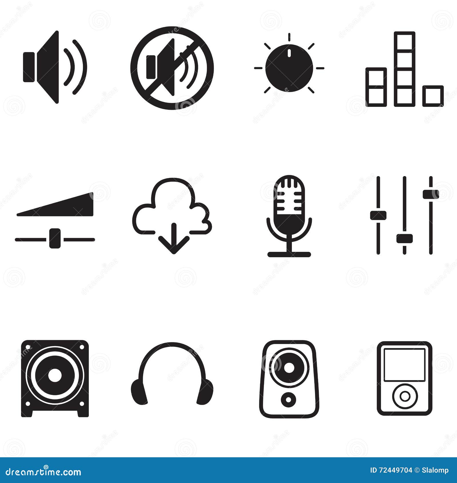 Volume Controller & Speaker Technology Icon Vector Illustration Stock ...