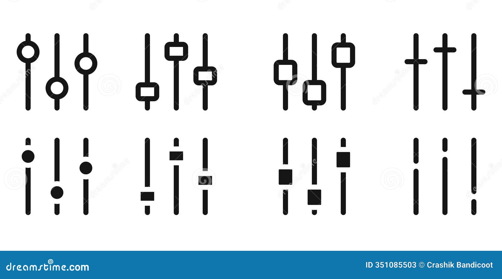 Volume Controller Symbols Collection. Stock Illustration - Illustration ...