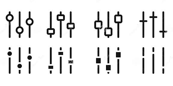 Volume Controller Symbols Collection. Stock Illustration - Illustration ...