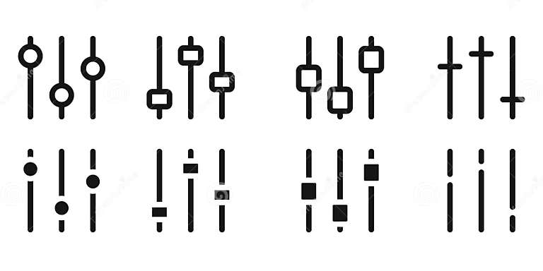 Volume Controller Symbols Collection. Stock Illustration - Illustration ...