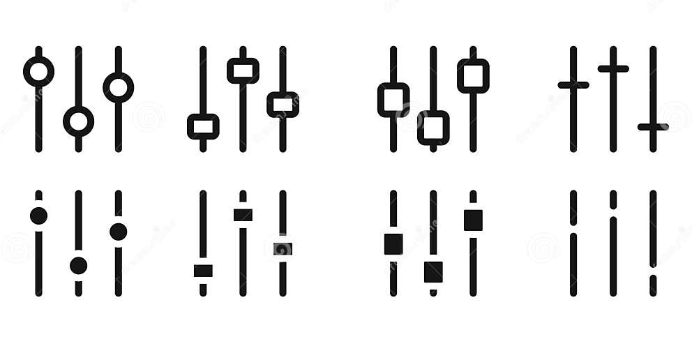 Volume Controller Symbols Collection. Stock Illustration - Illustration ...