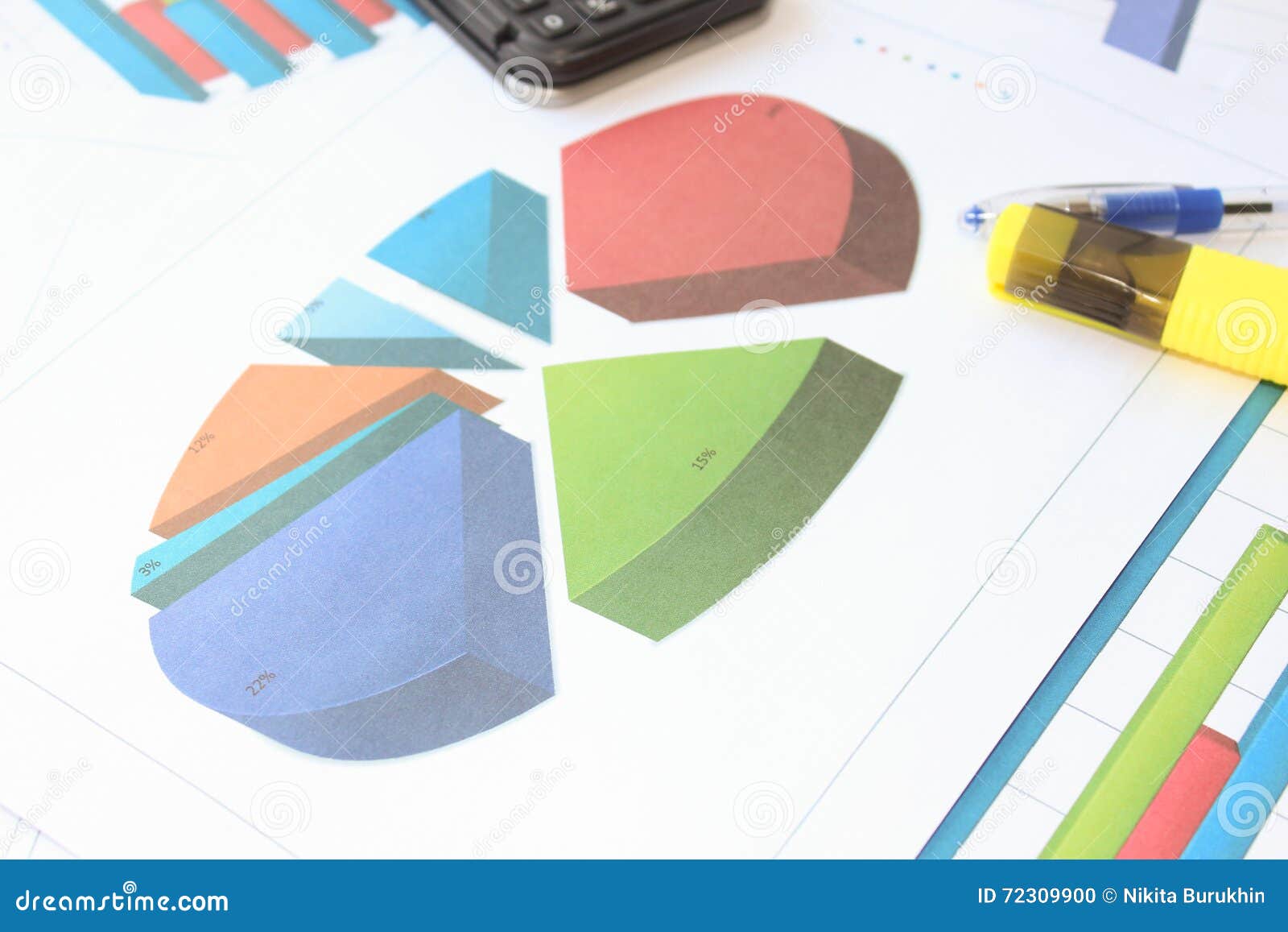 Volume cut pie chart stock photo. Image of financial - 72309900