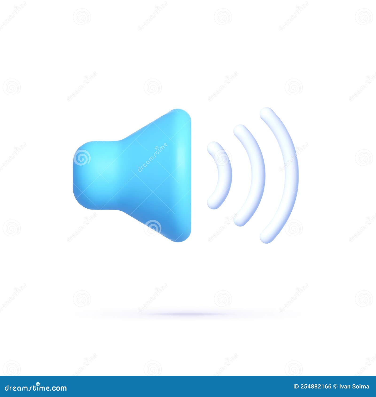 Volume in 3D Style on White Background. Realistic Vector Icon Stock ...
