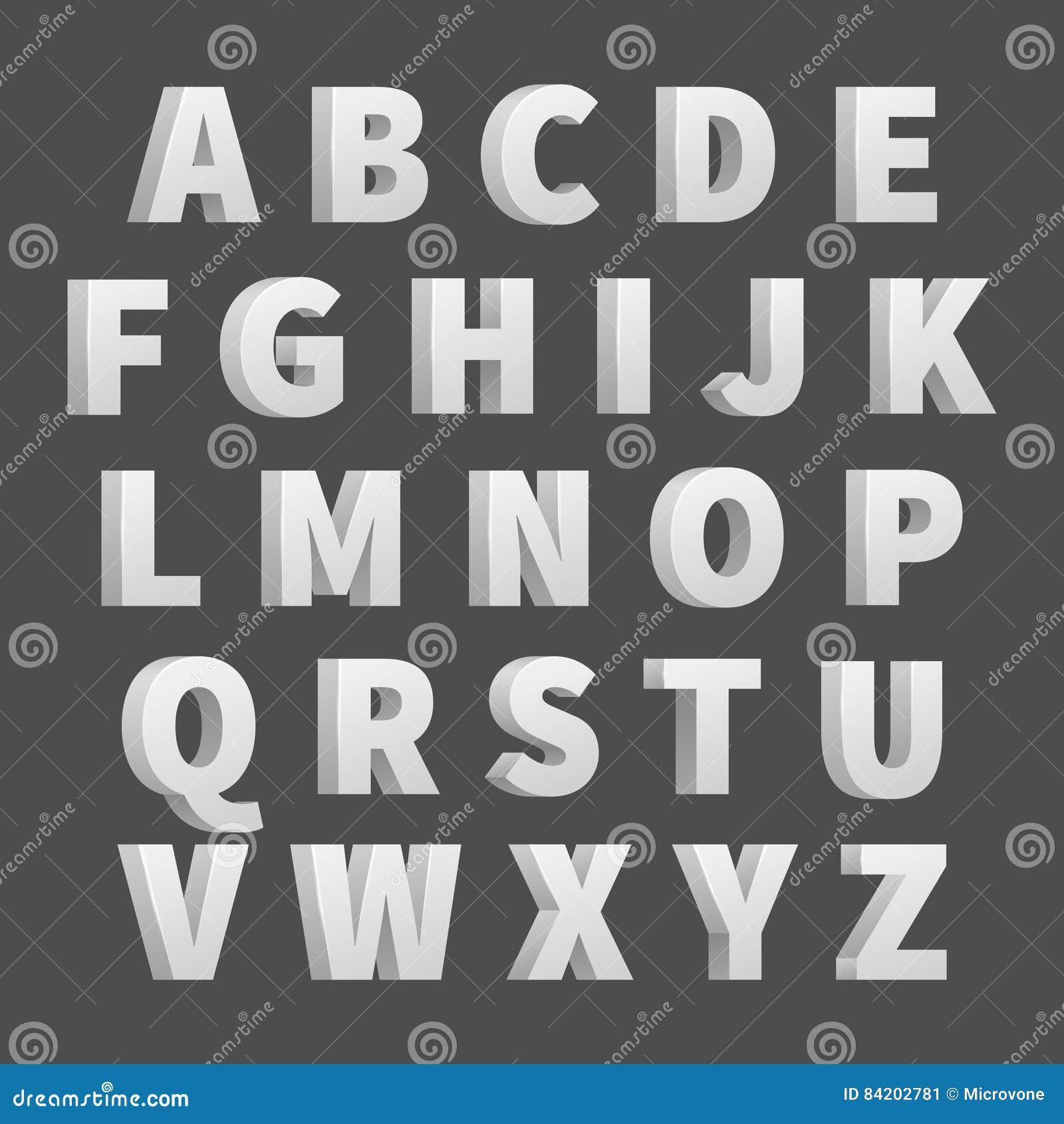 Volume 3D Vector Alphabet Letters Stock Vector - Illustration of retro ...