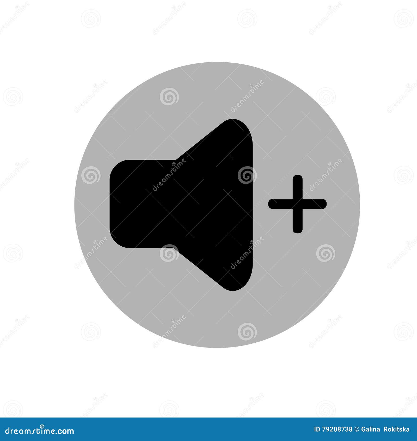 Volume Down Media Player Icon Illustration. Volume Plus Icon. Black and ...