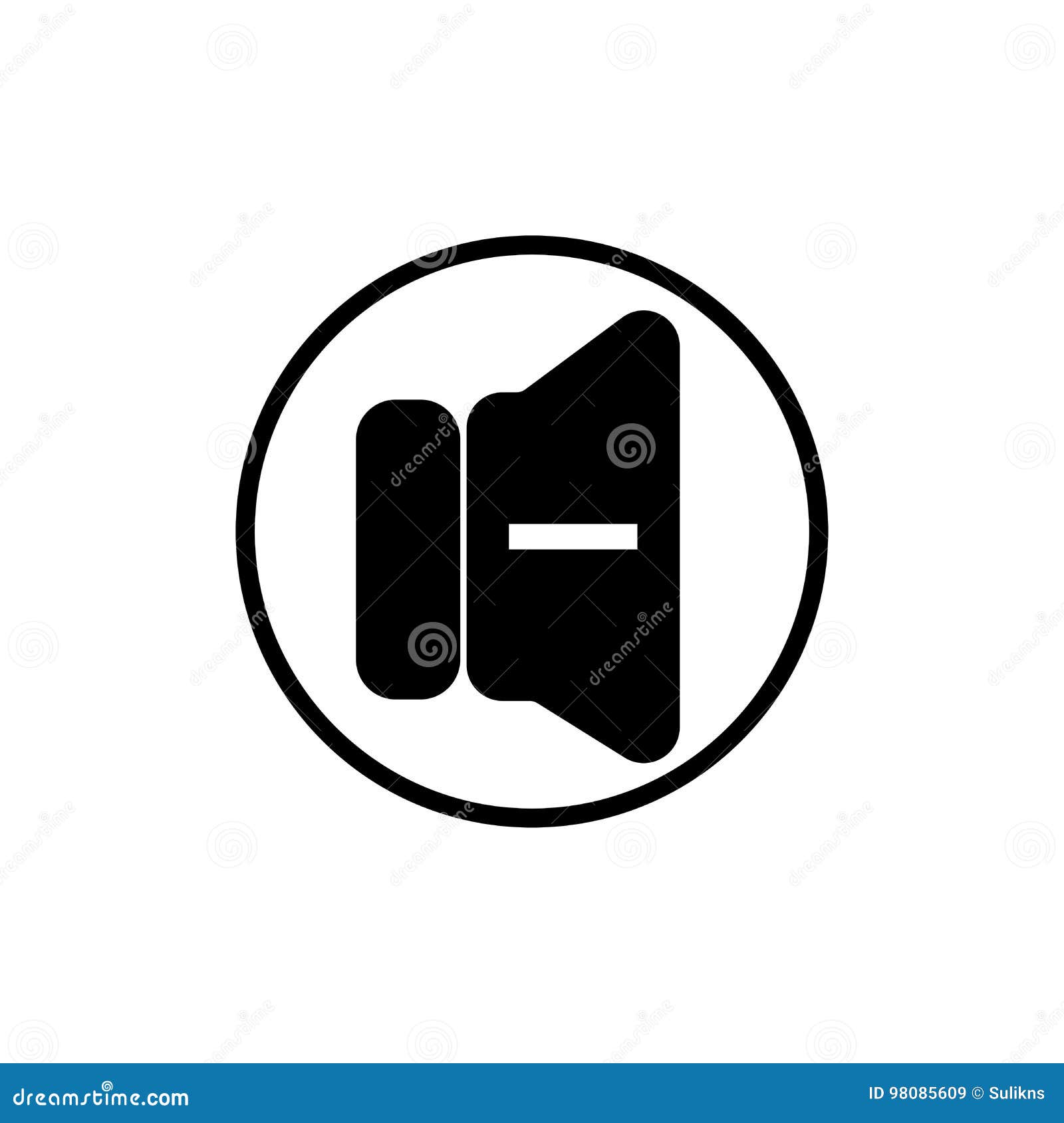 Volume Down Music Player Button Linear Vector Icon Stock Vector ...
