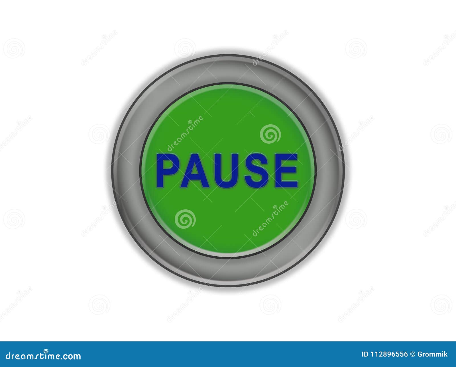 Bulk Green Button With The Word Pause, White Background Stock ...