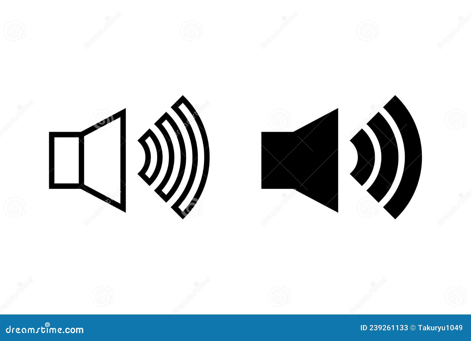 Volume Icon in Black and White. Vectors. Stock Vector - Illustration of ...