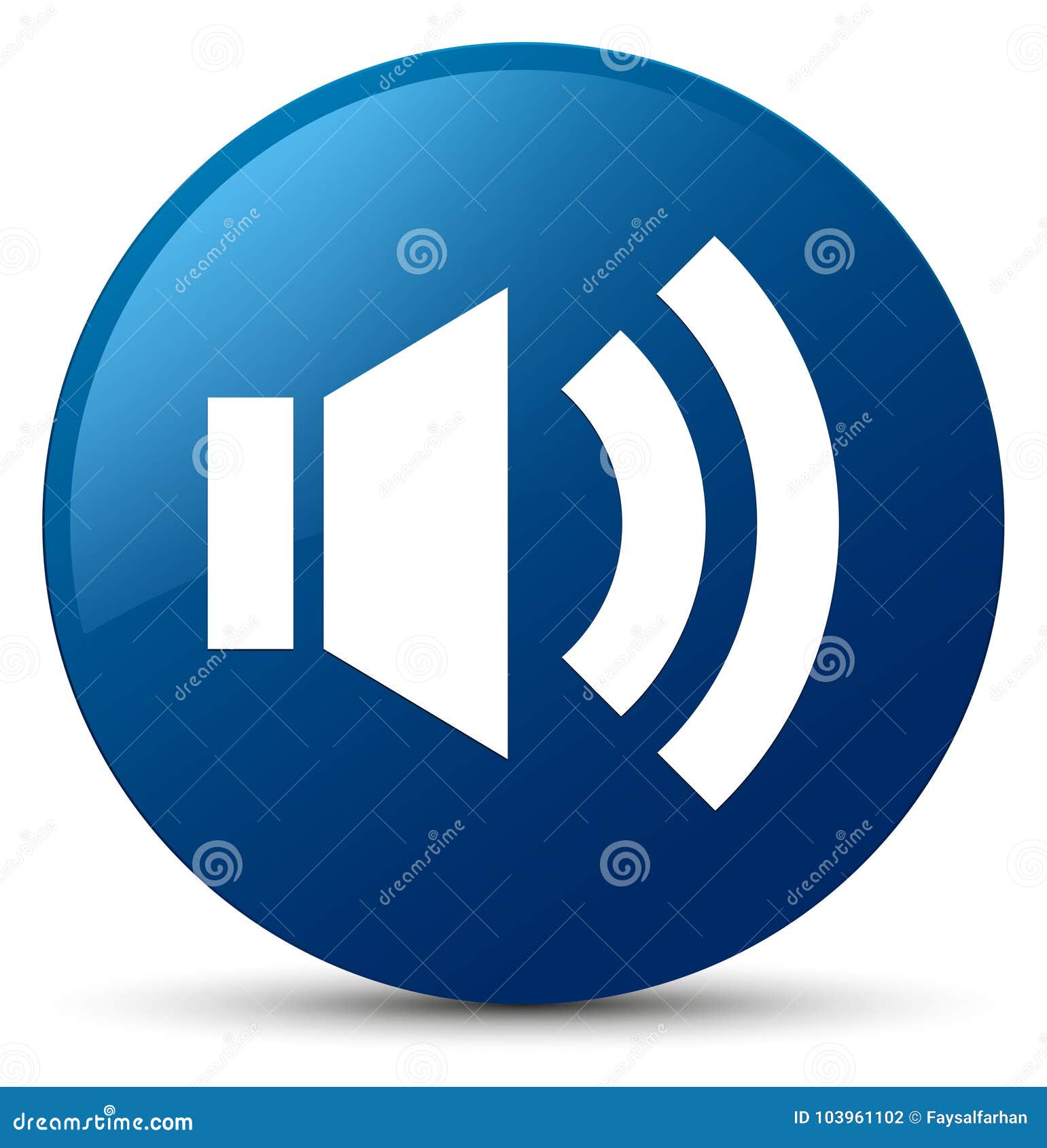 Volume Icon Blue Round Button Stock Illustration - Illustration of ...