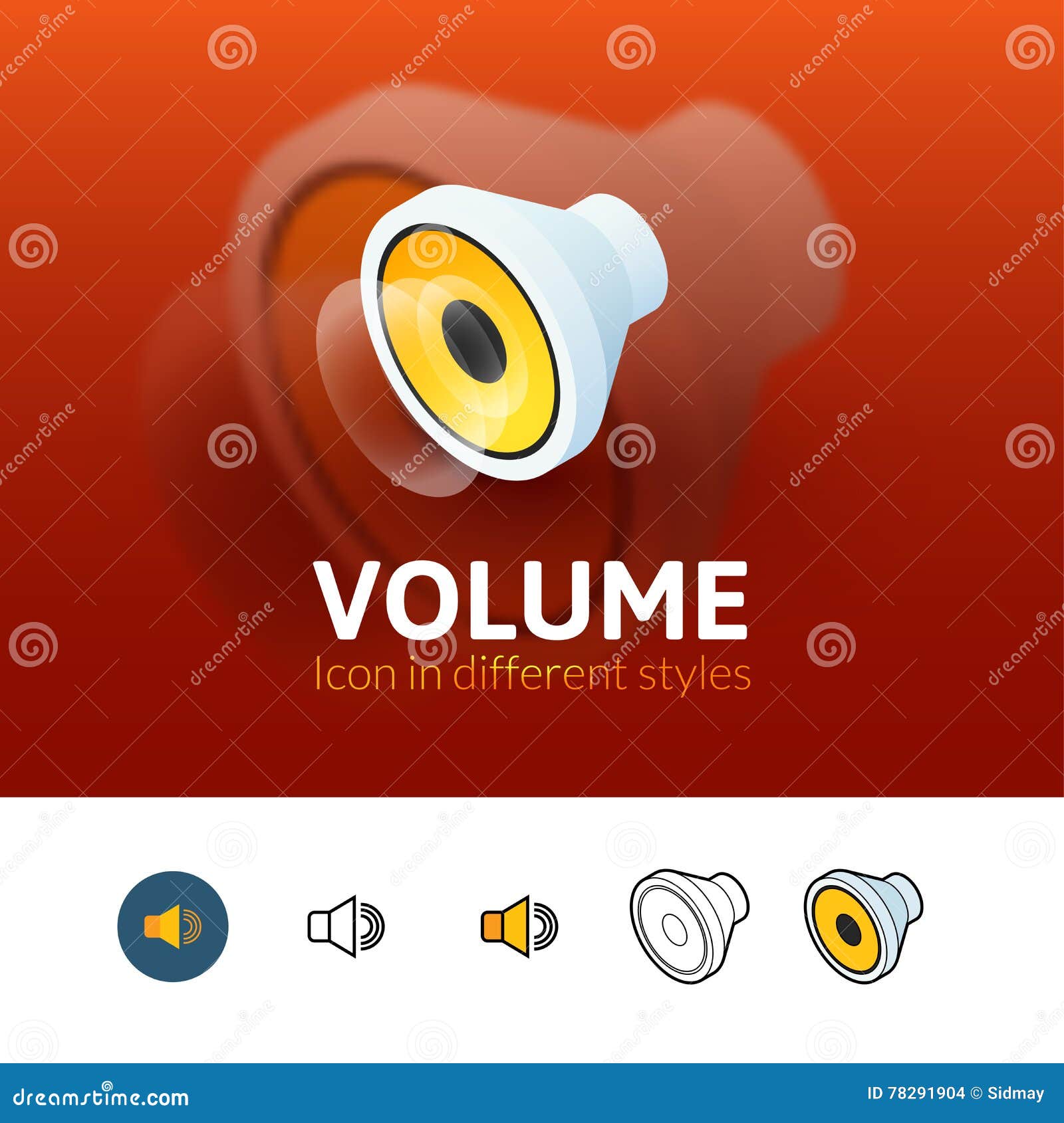 Volume Icon in Different Style Stock Vector - Illustration of element ...