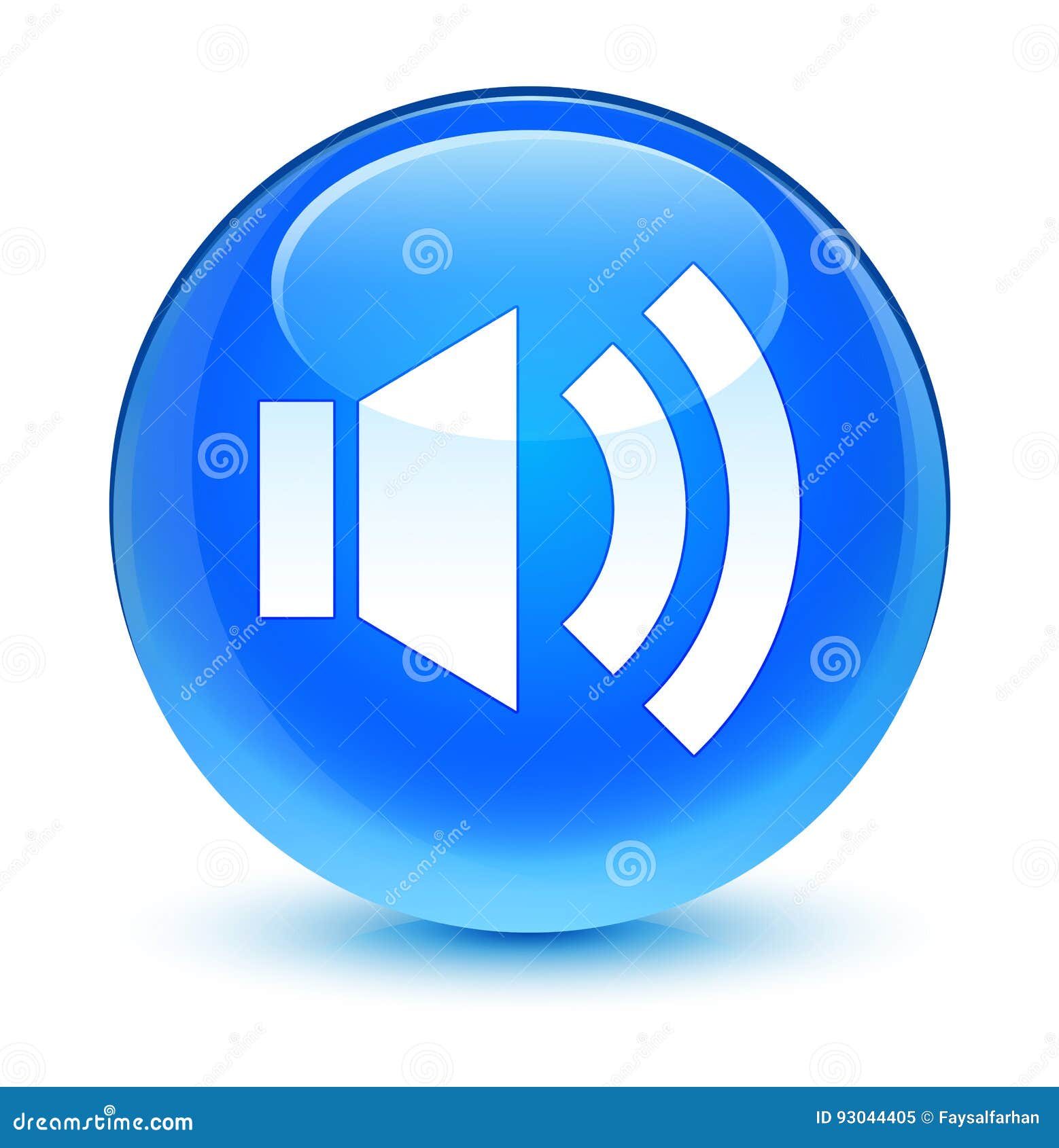Volume Icon Glassy Cyan Blue Round Button Stock Illustration ...