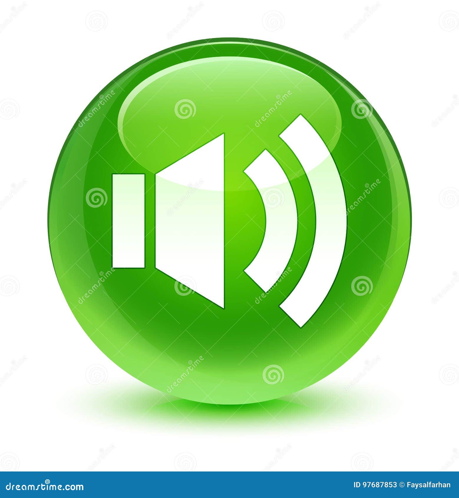 Volume Icon Glassy Green Round Button Stock Illustration - Illustration ...