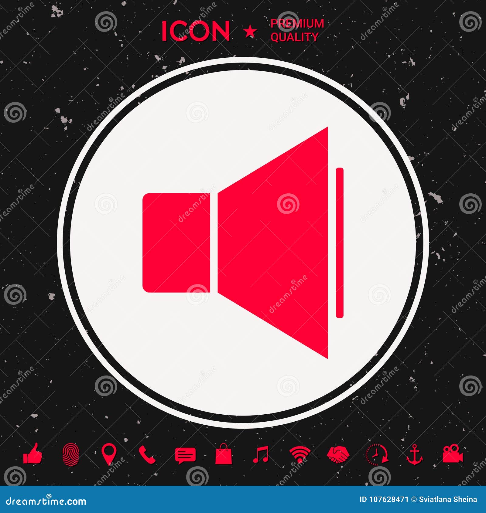 Volume icon stock vector. Illustration of modern, noise - 107628471