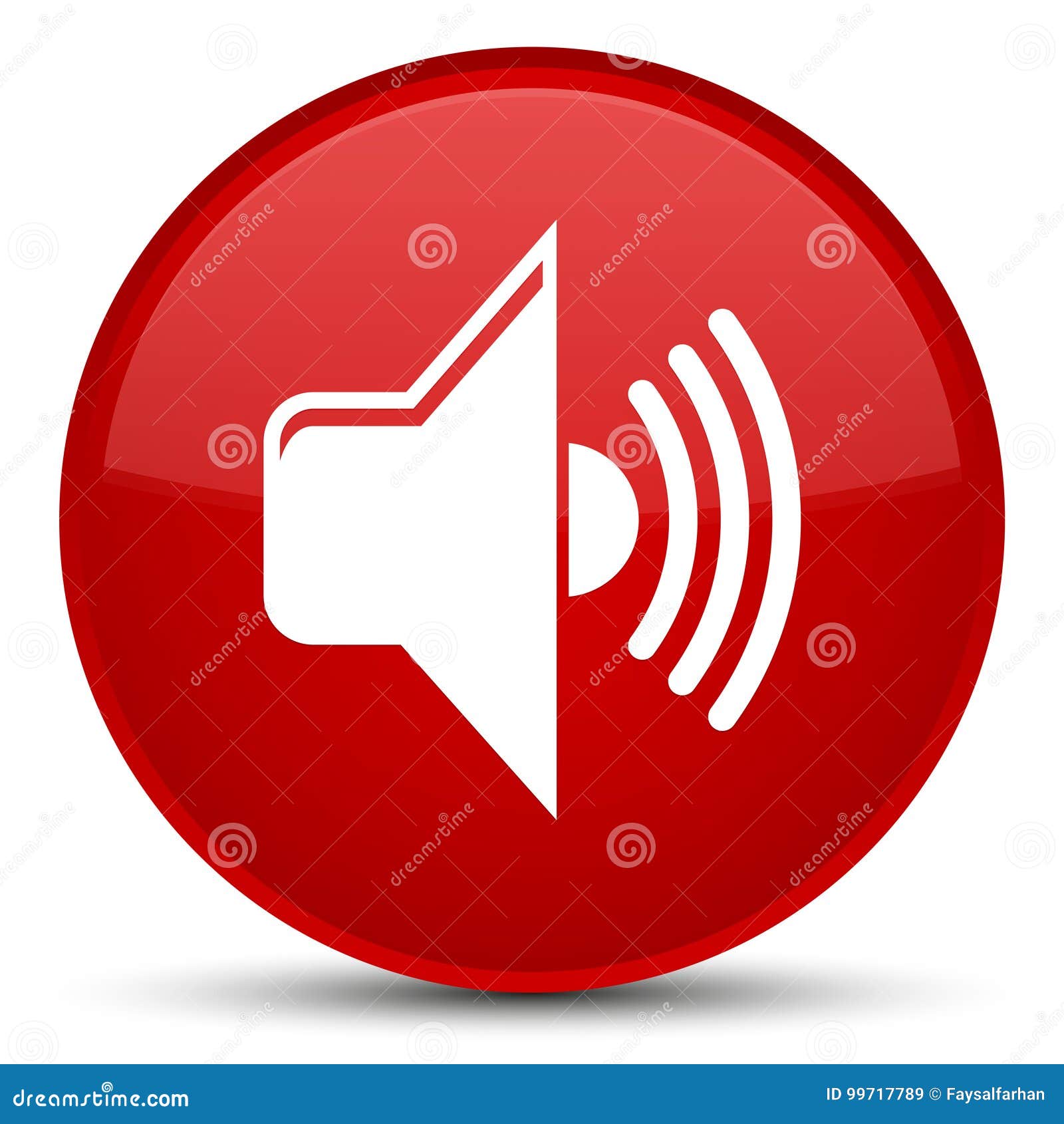 Volume Icon Special Red Round Button Stock Illustration - Illustration ...