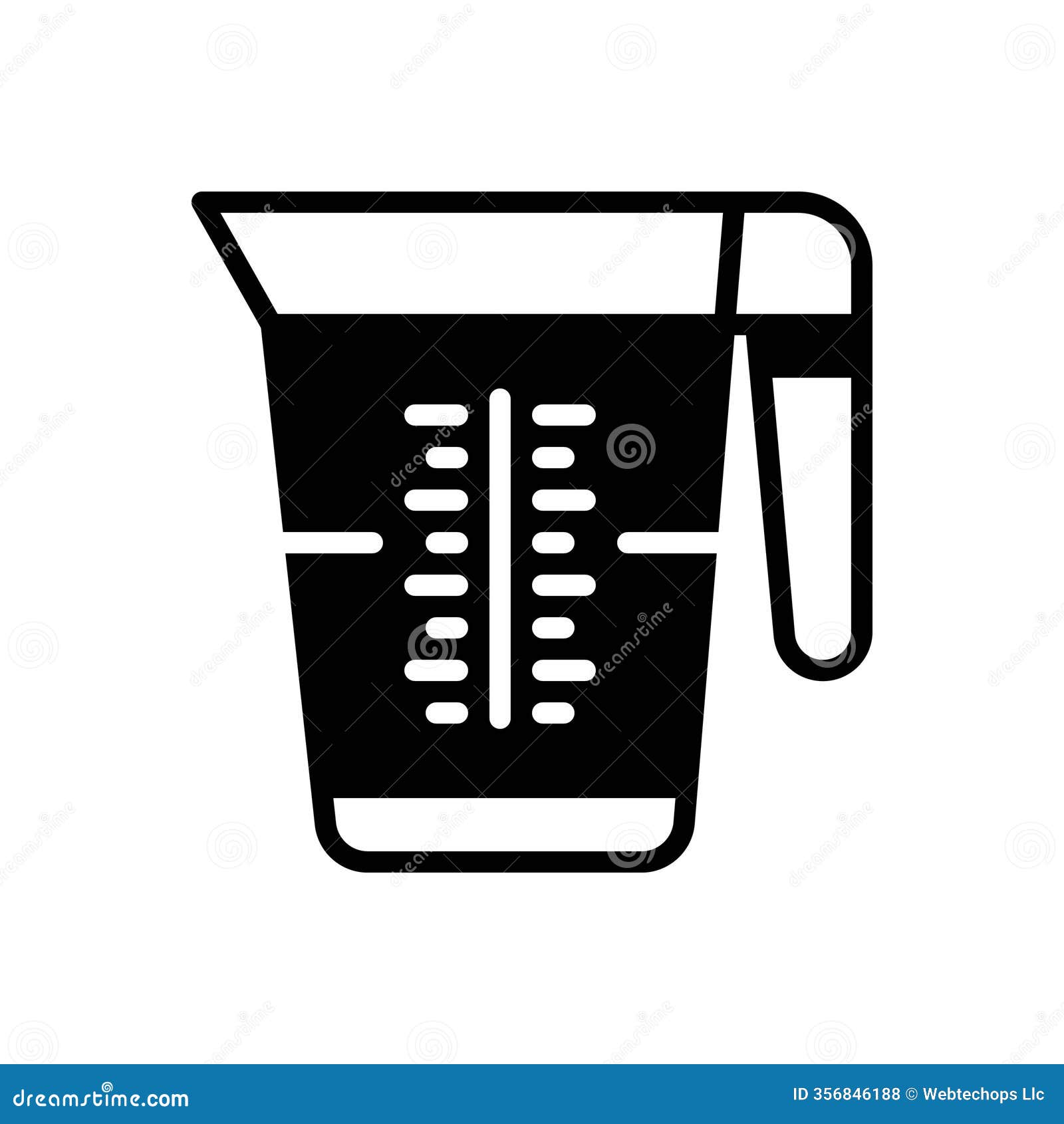 Black Solid Icon for Volume, Measuring Cup and Jug Stock Illustration ...