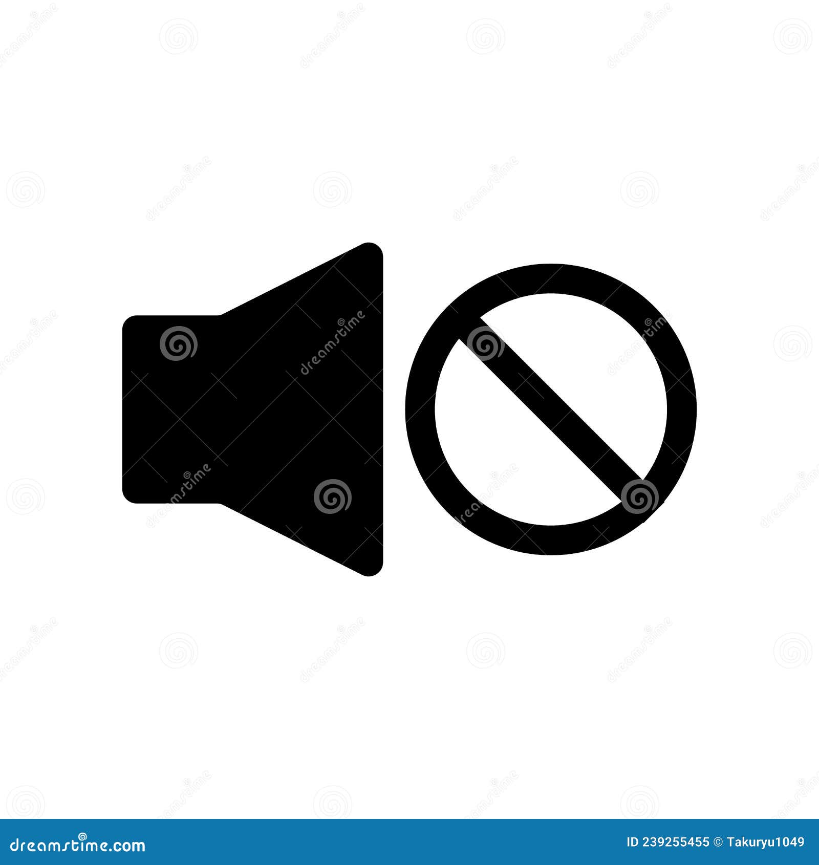 Silhouette Of Volume And Stop Sign. Mute Icon. Vector. | CartoonDealer ...