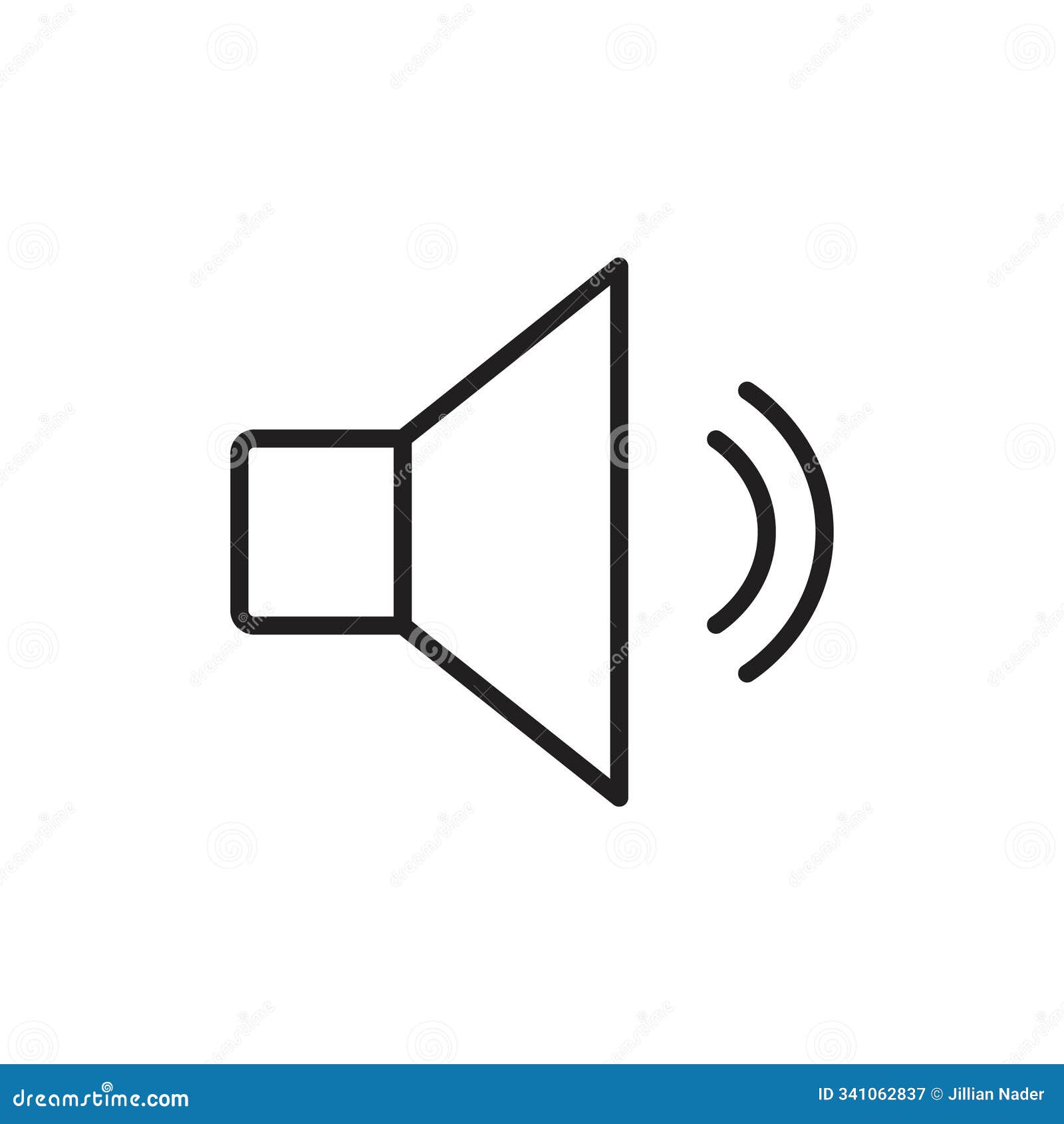 Volume Icon Simple Thin Outline Stock Illustration - Illustration of ...