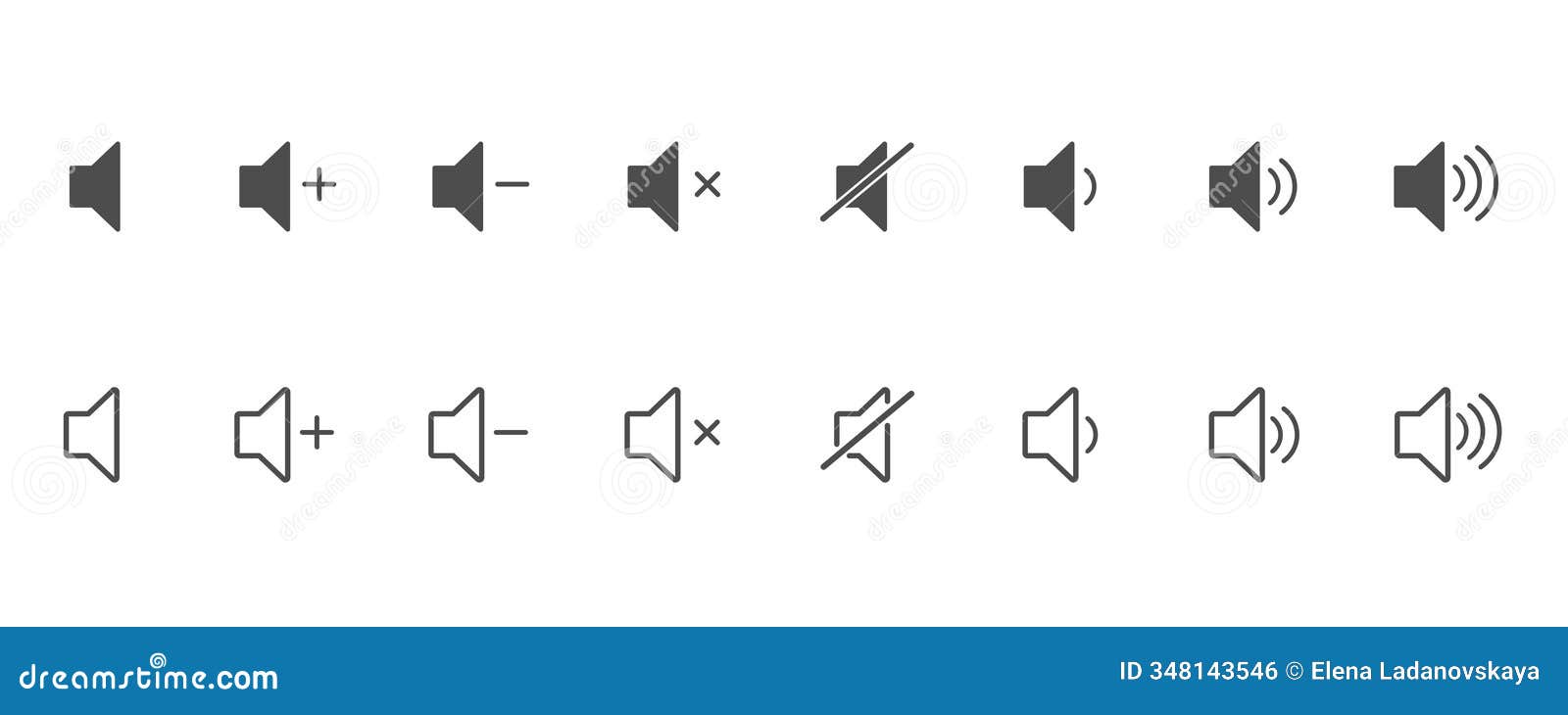 Volume Icon. Sound Controls. Vector Illustration | CartoonDealer.com ...