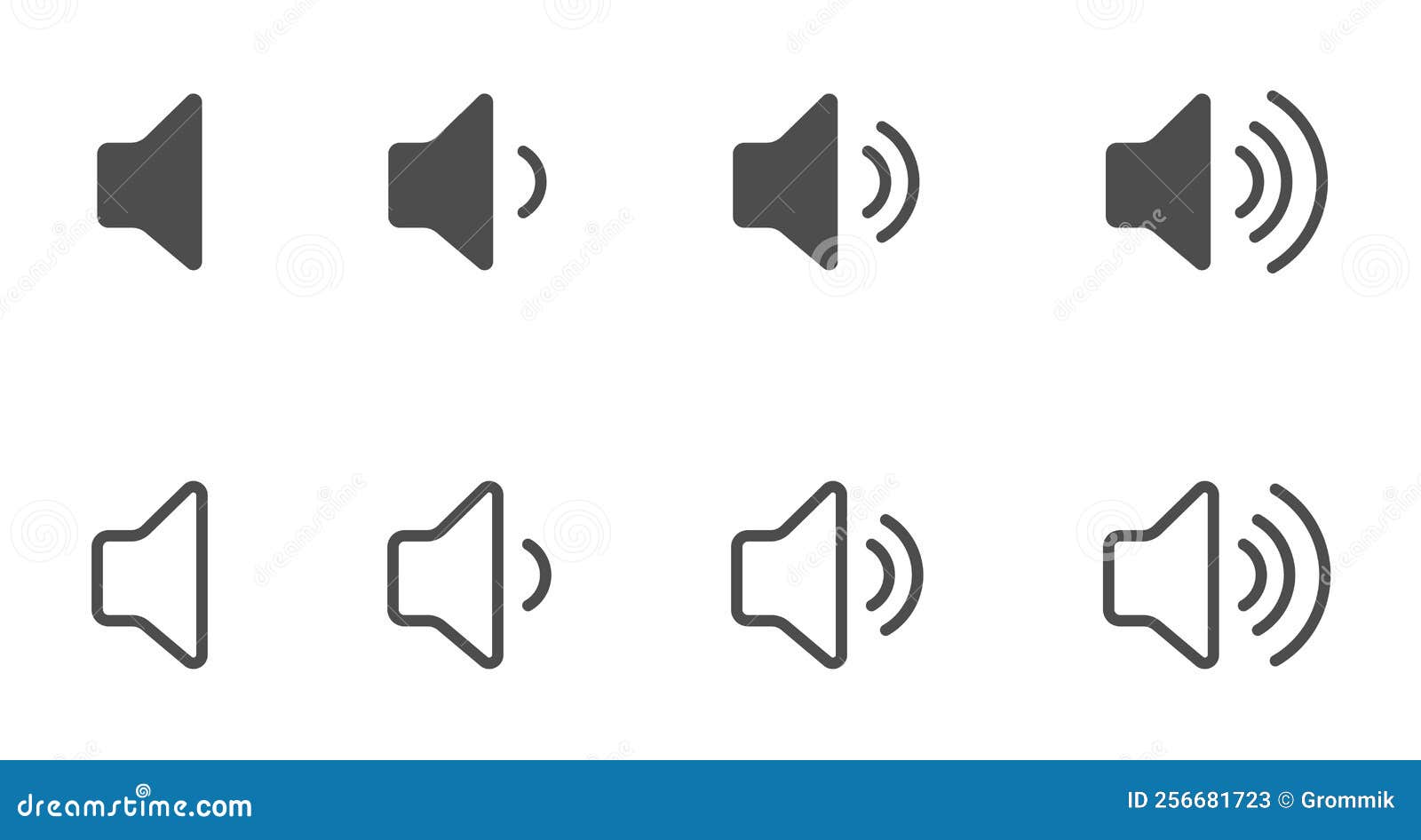 Volume Icon. Sound Controls. a Set of Symbols for the Volume and ...