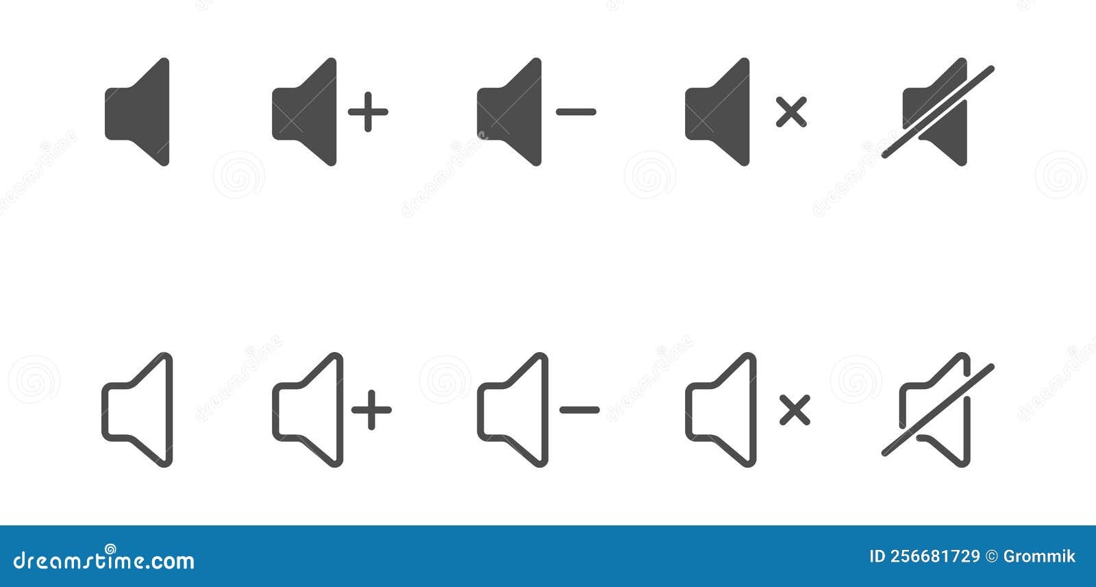 Volume Icon. Sound Controls. a Set of Symbols for the Volume and ...