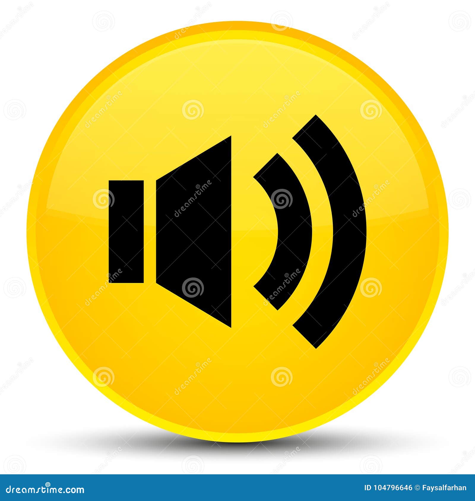 Volume Icon Special Yellow Round Button Stock Illustration ...