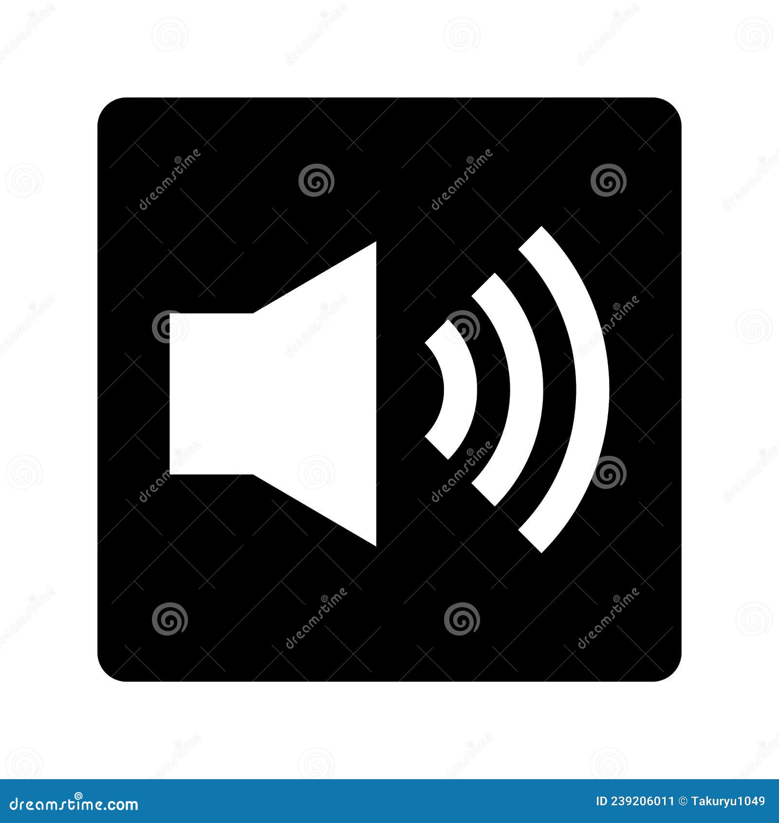 Volume Icon in a Square. Vector. Stock Vector - Illustration of level ...