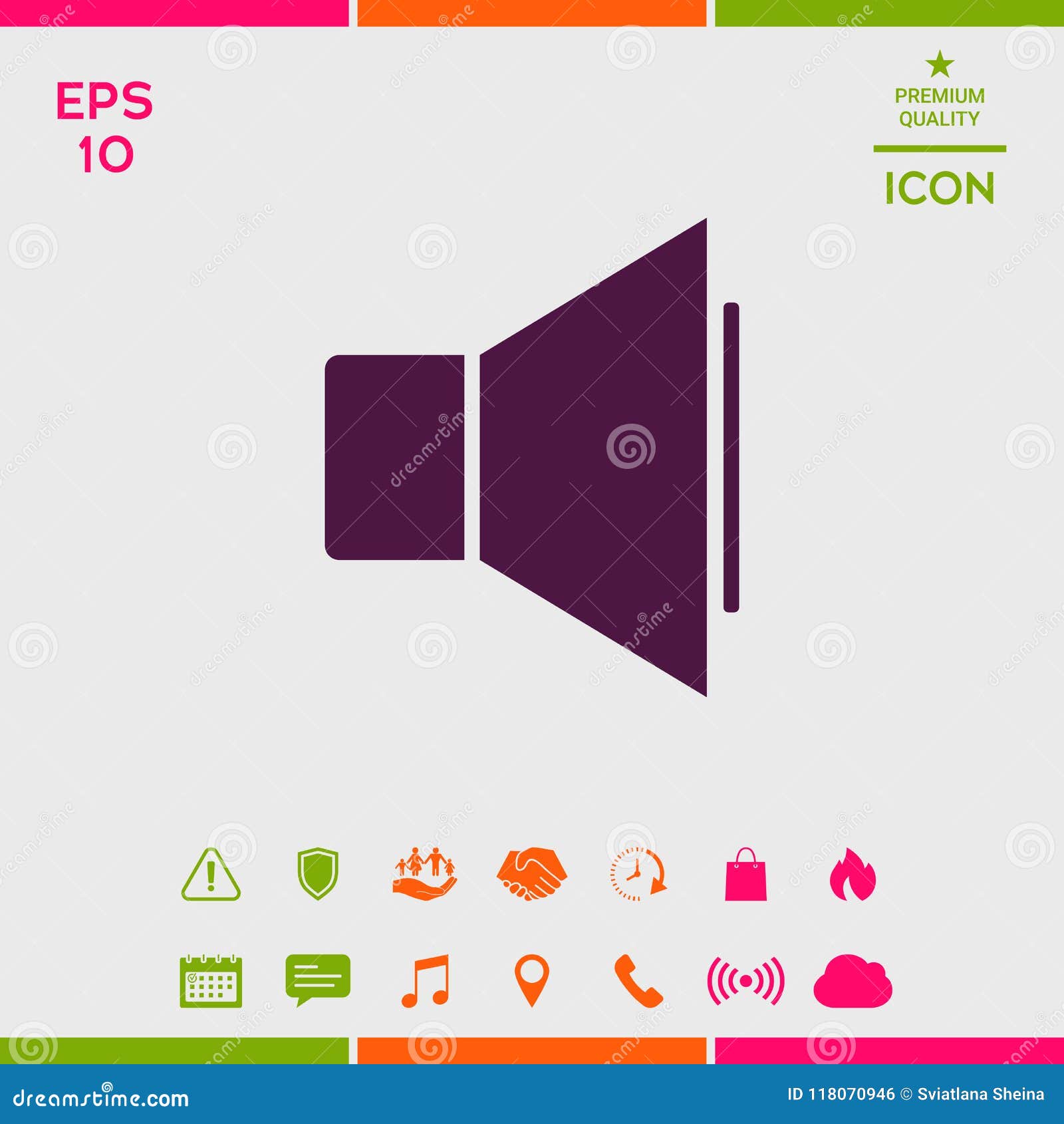 Volume icon symbol stock vector. Illustration of modern - 118070946