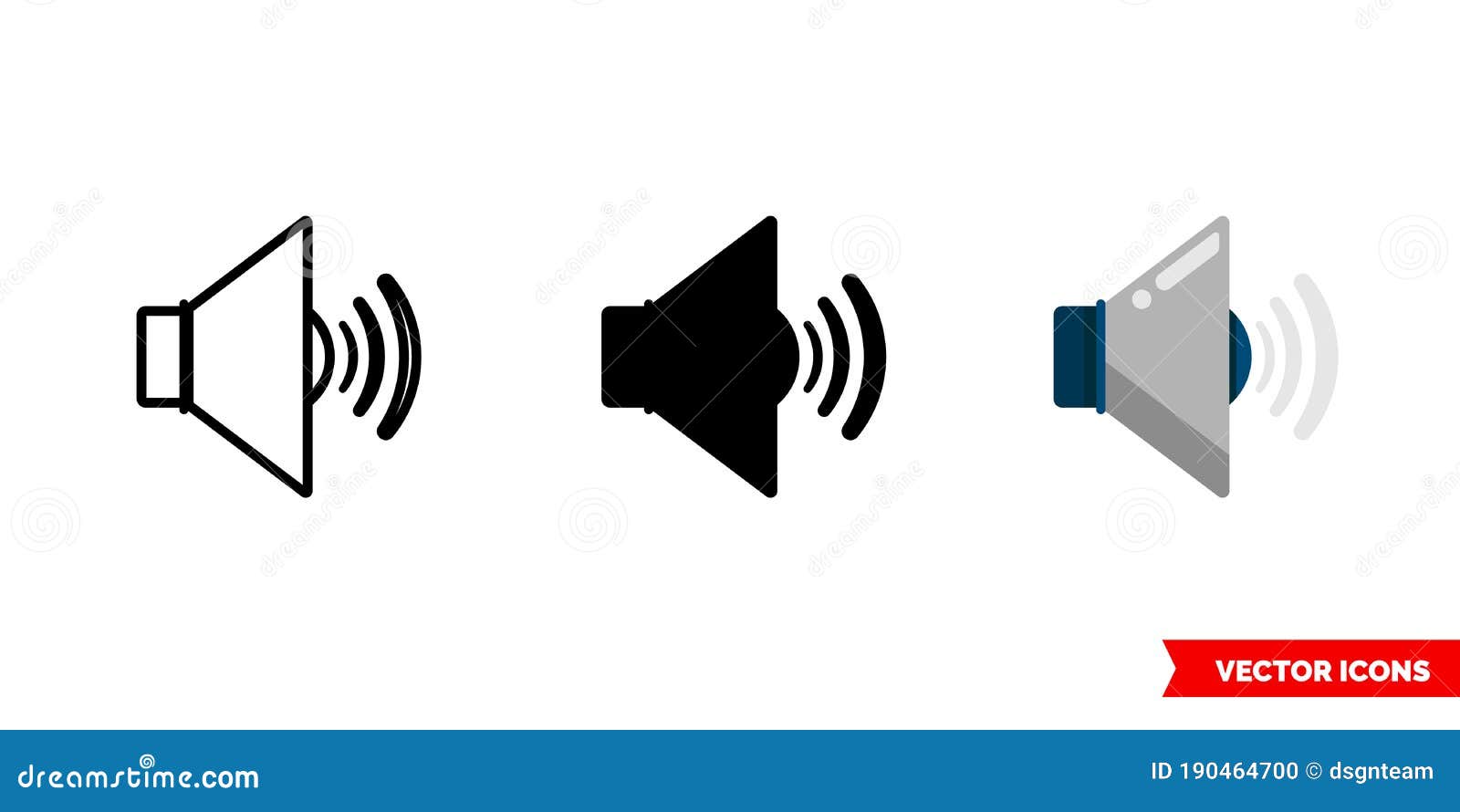 Volume Icon of 3 Types. Isolated Vector Sign Symbol. Stock Vector ...