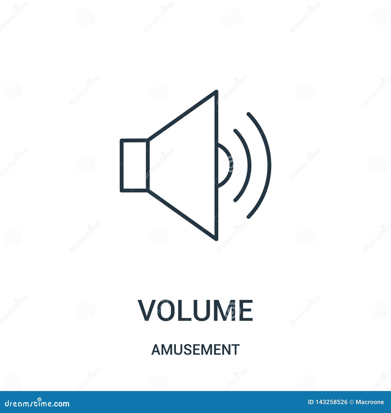 Volume Icon Vector from Amusement Collection. Thin Line Volume Outline ...