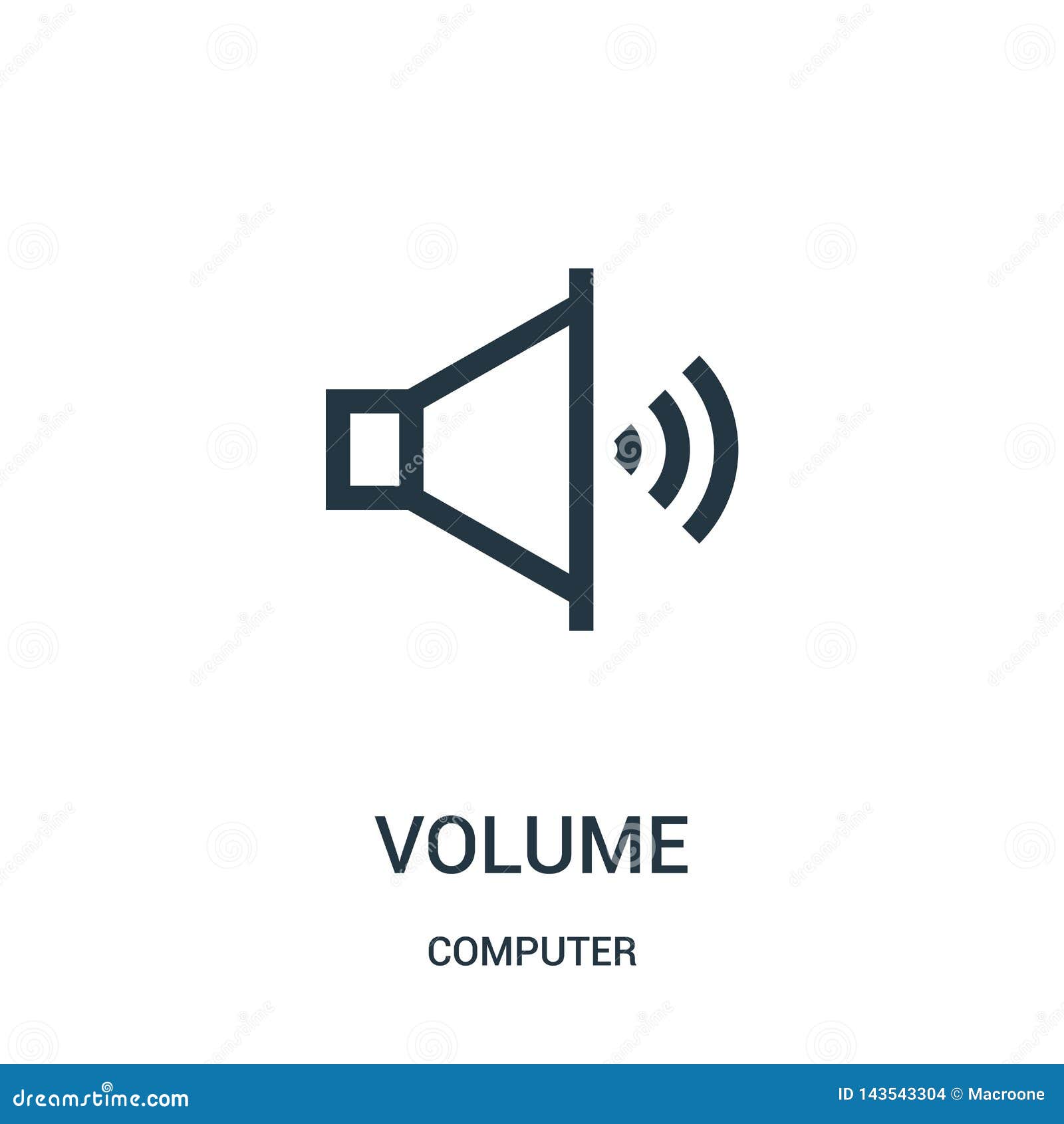 Volume Icon Vector from Computer Collection. Thin Line Volume Outline ...