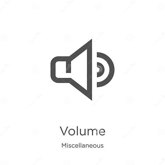 Volume Icon Vector from Miscellaneous Collection. Thin Line Volume ...