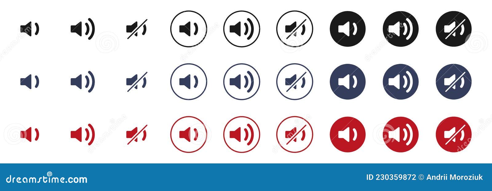 Volume Icons Set, Cartoon Style Vector Illustration | CartoonDealer.com ...