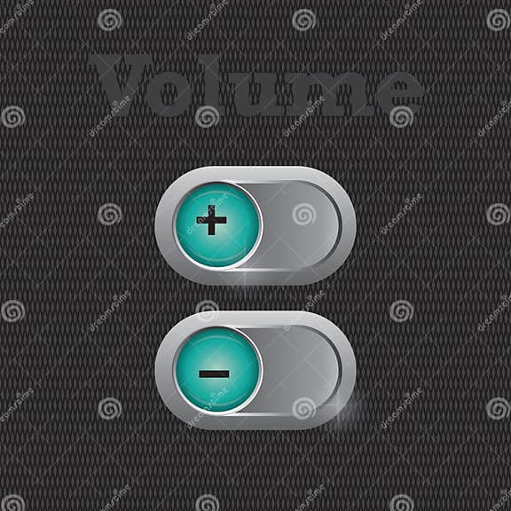 Volume Increase and Decrease Button. Vector Illustration Decorative ...