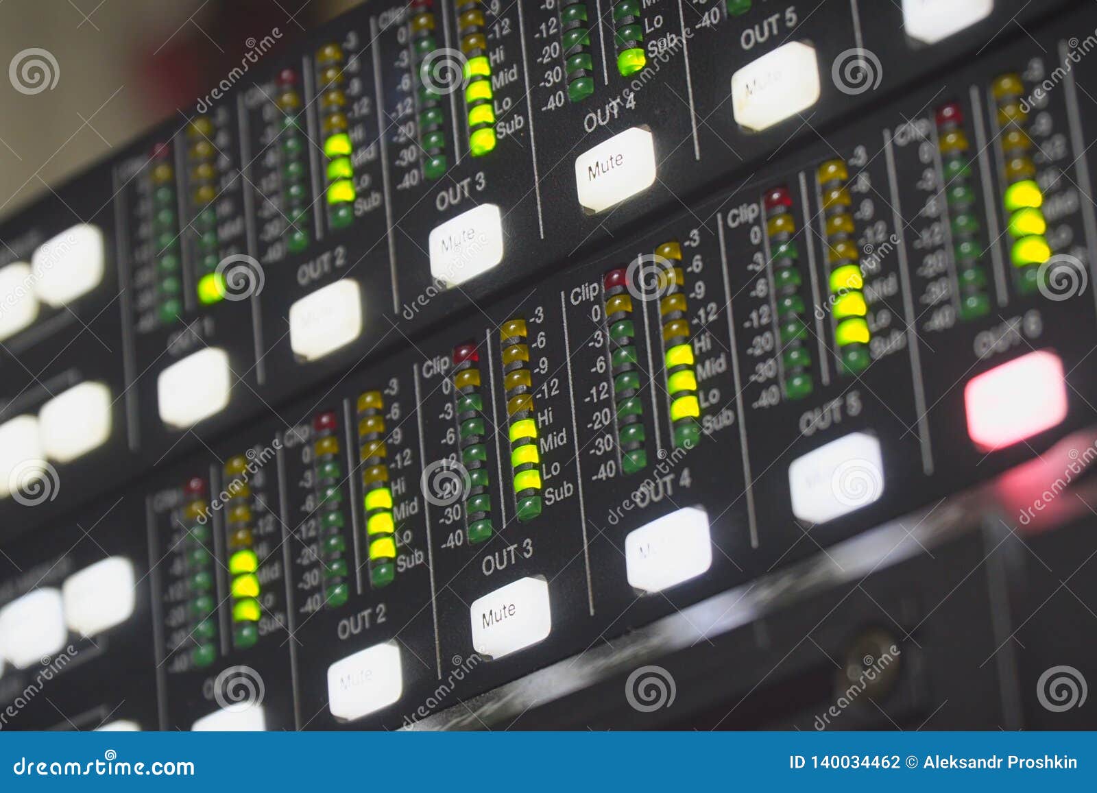 The Volume Indicator on Amplifier Panel Stock Photo - Image of graph ...