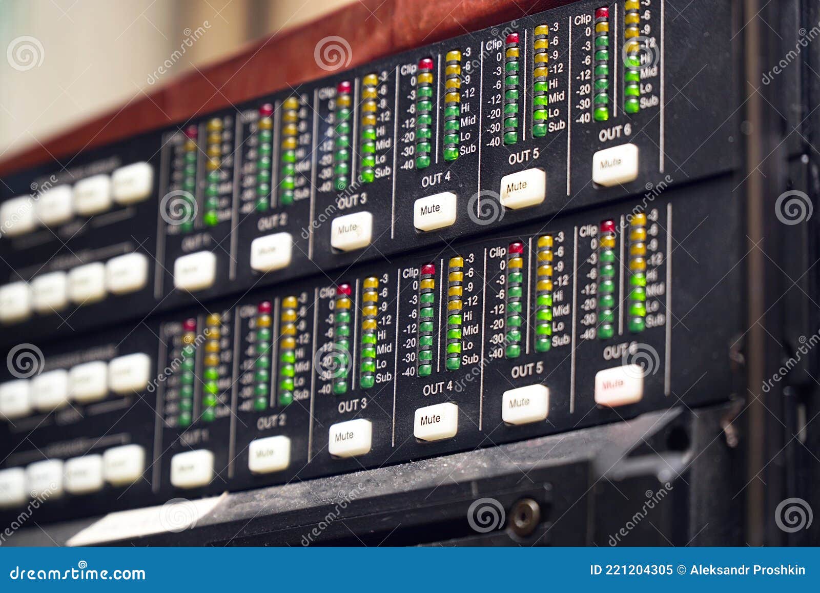 The Volume Indicator on Amplifier Panel Stock Image - Image of audio ...