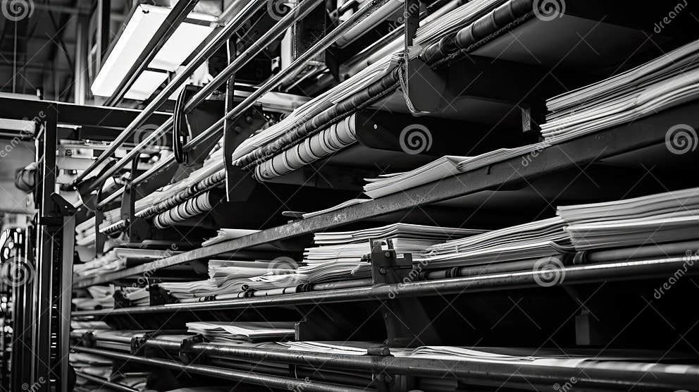 Volume Industry Printing Press Stock Illustration - Illustration of ...