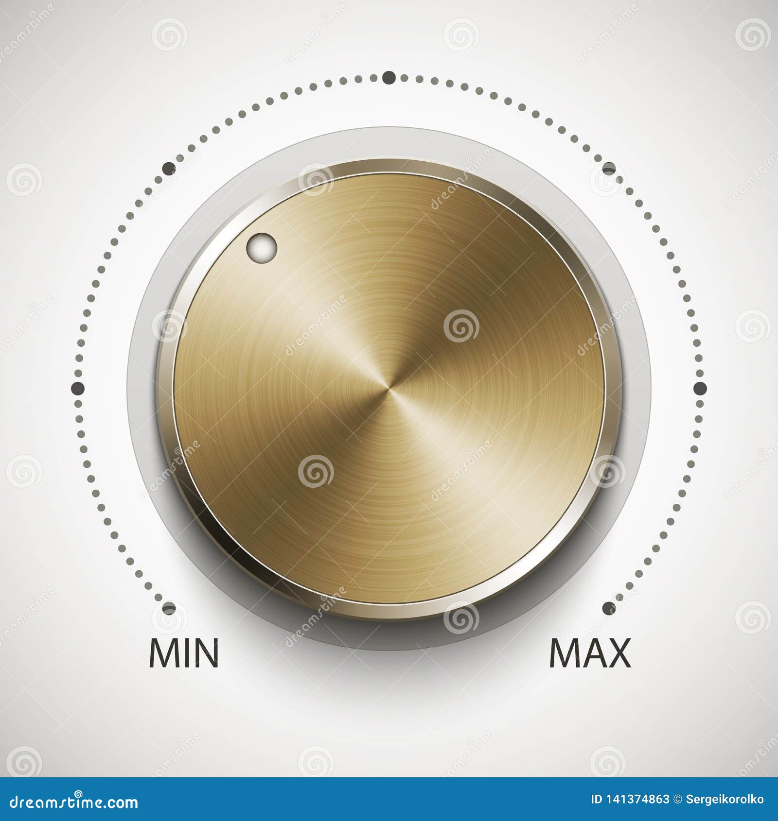 Volume Knob with Gold Texture, Realistic Vector Stock Vector ...