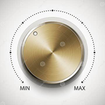 Volume Knob with Gold Texture, Realistic Vector Stock Vector ...