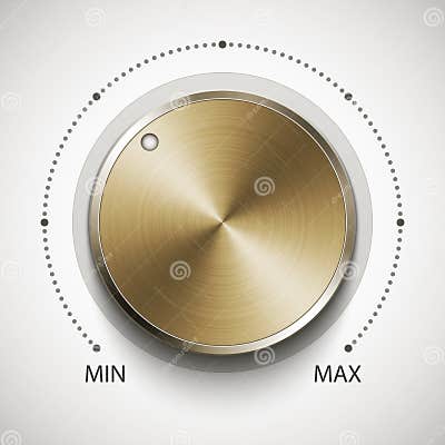 Volume Knob with Gold Texture, Realistic Vector Stock Vector ...
