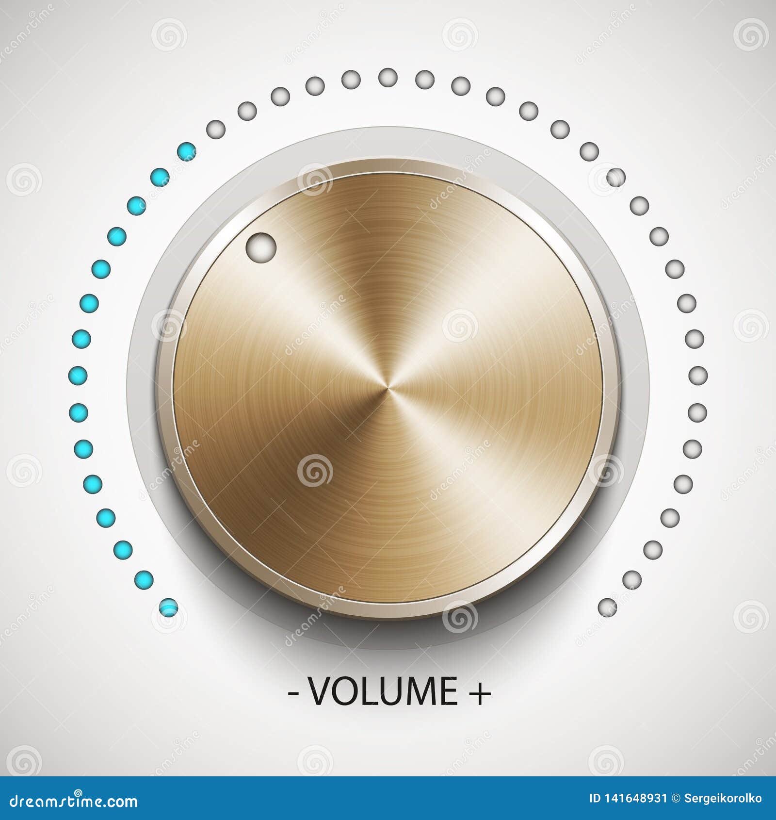 Volume Knob with Gold Texture, Realistic Vector Stock Vector ...