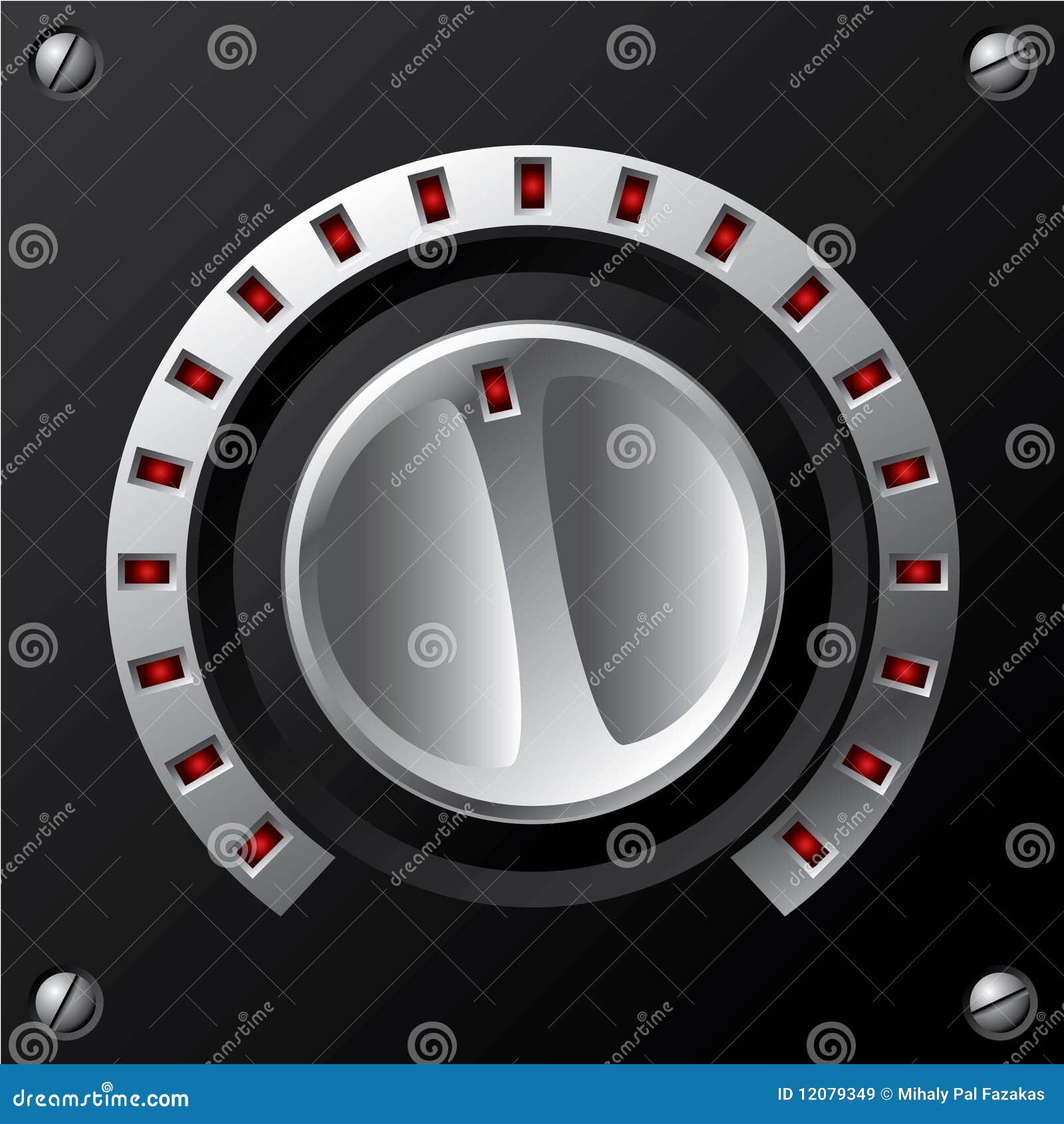 Volume knob with LED stock vector. Illustration of electrical - 12079349