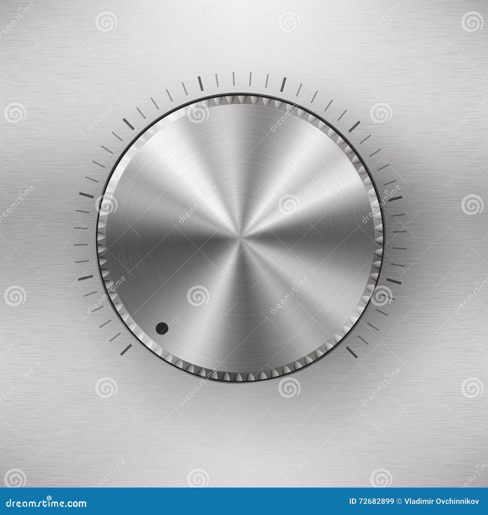 Volume Knob with Metal Texture Stock Vector - Illustration of gray ...