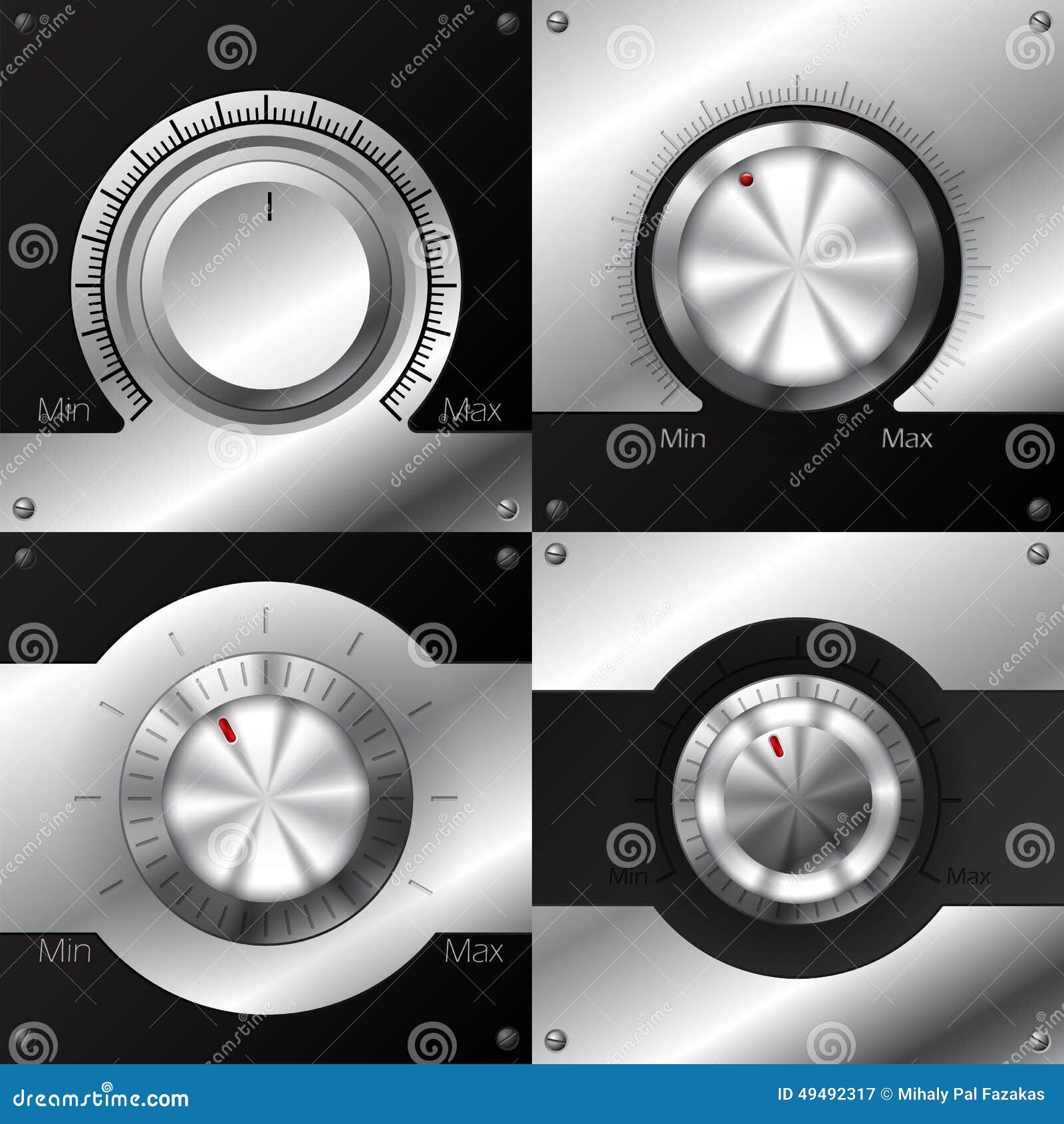 Volume Knobs Cartoon Vector | CartoonDealer.com #23500133