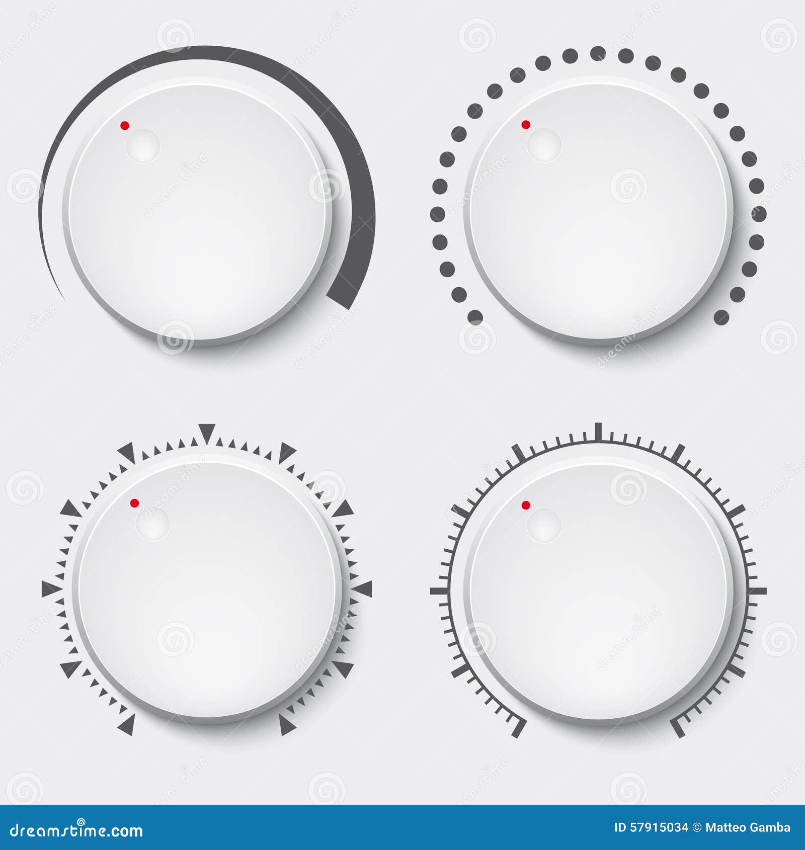 Volume knobs stock vector. Illustration of stereo, vector - 57915034