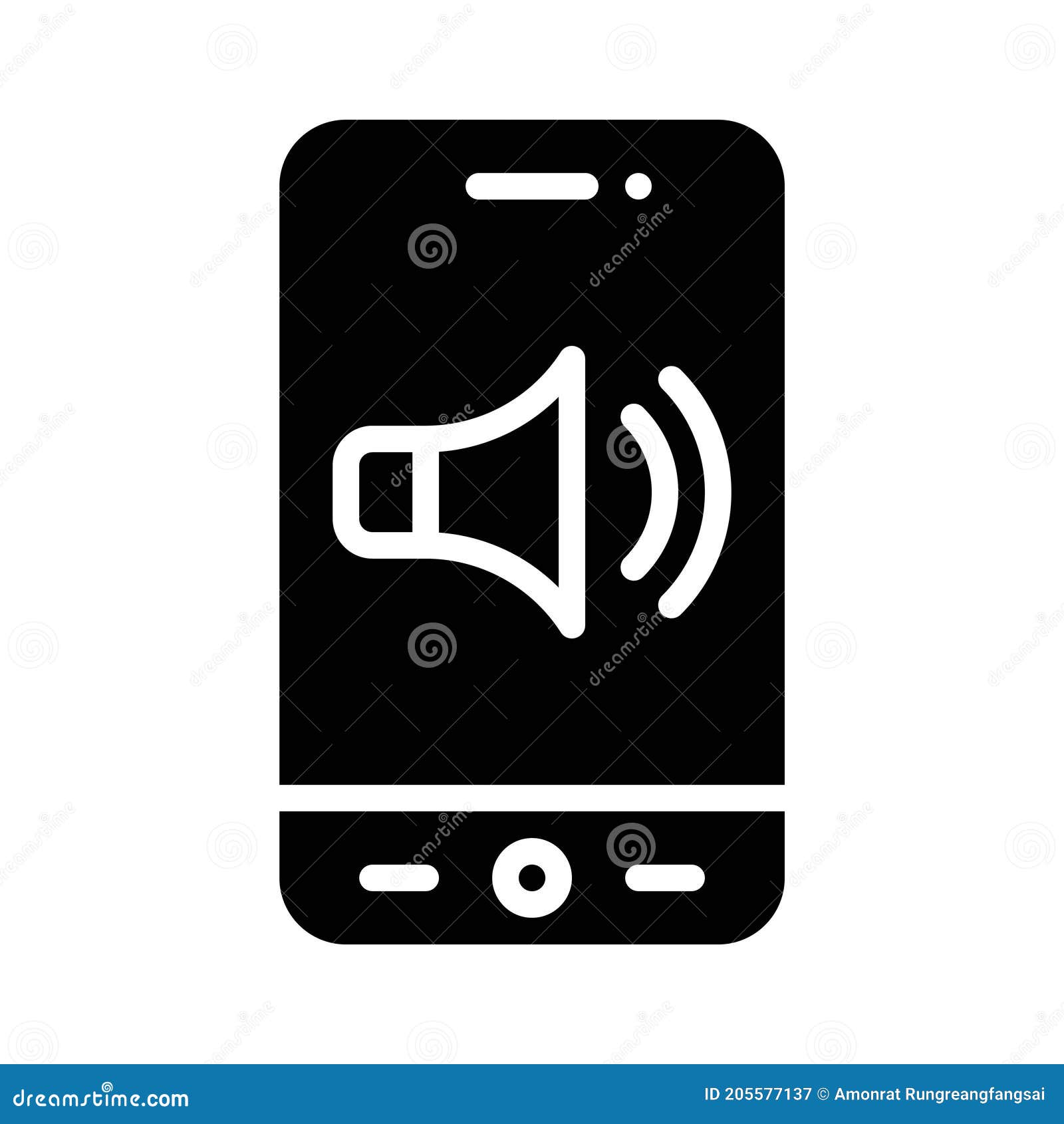 Volume Level Icon, Mobile Application Vector Illustration Stock Vector ...